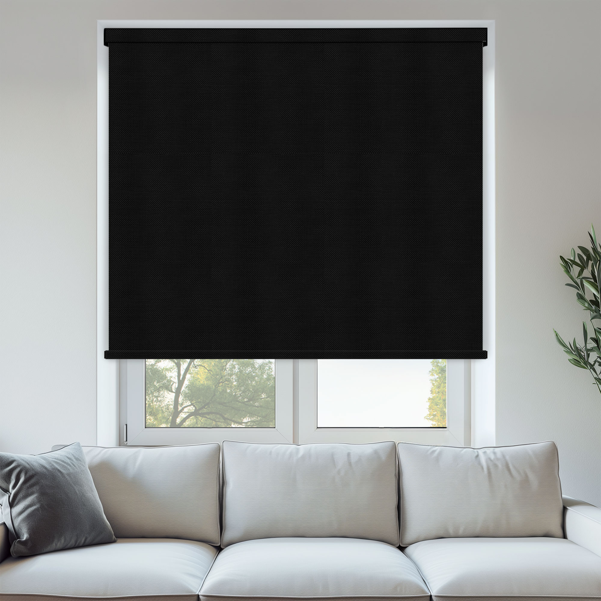 Perspective Blackout Black Roller Blinds by Louvolite